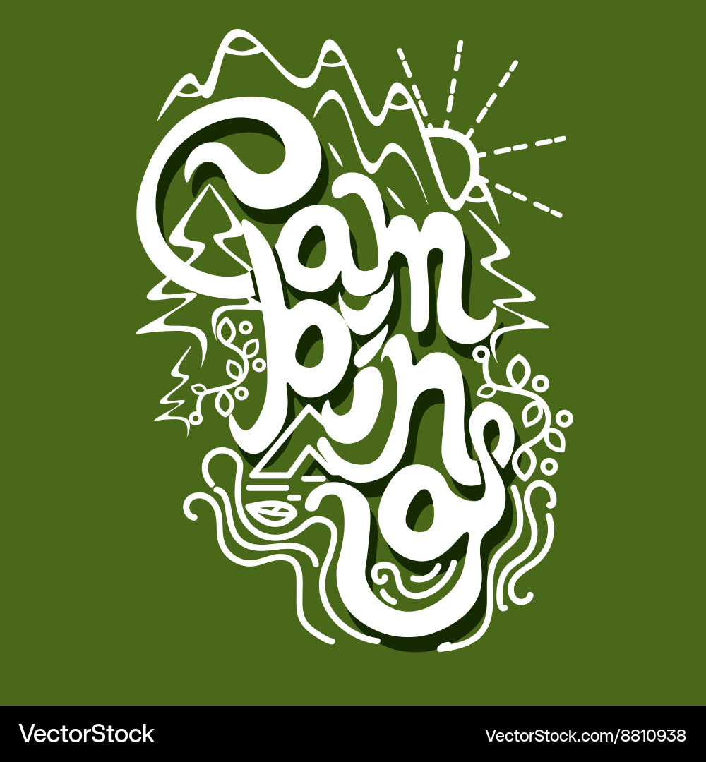 Vintage lettering label with mountains forest Vector Image