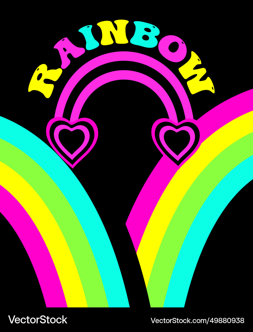 Y2k psychedelic acid rainbow poster modern art Vector Image