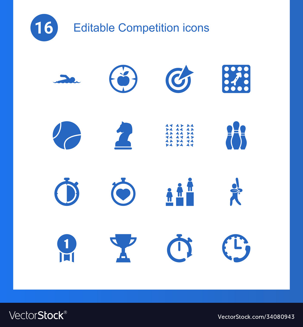 16 competition icons Royalty Free Vector Image