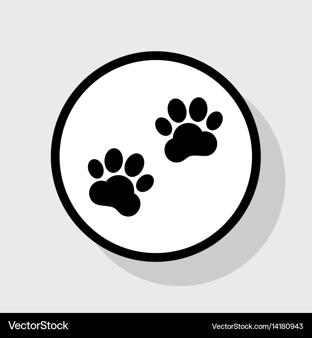 Animal tracks sign flat black icon Royalty Free Vector Image