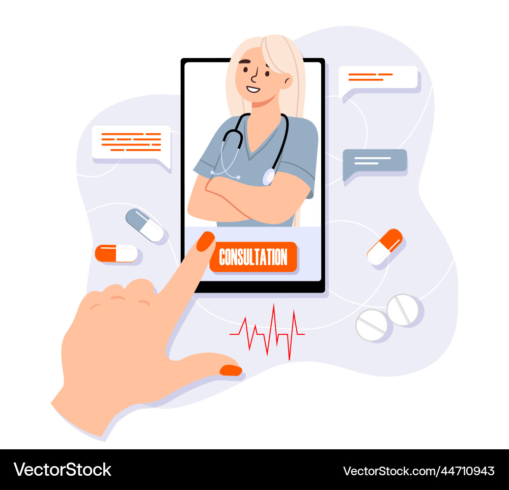Doctor online consultation Royalty Free Vector Image