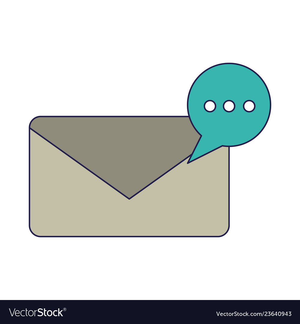 Email envelope with chat bubble Royalty Free Vector Image