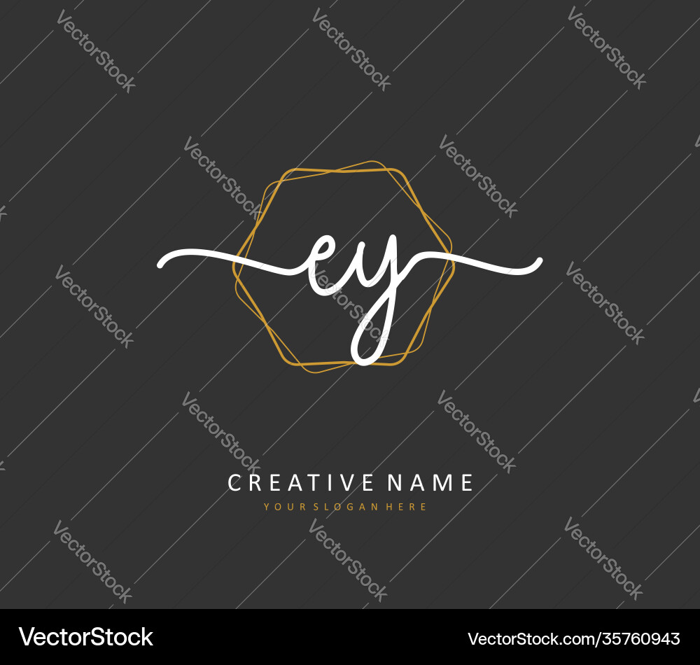 Ey initial letter handwriting and signature logo Vector Image