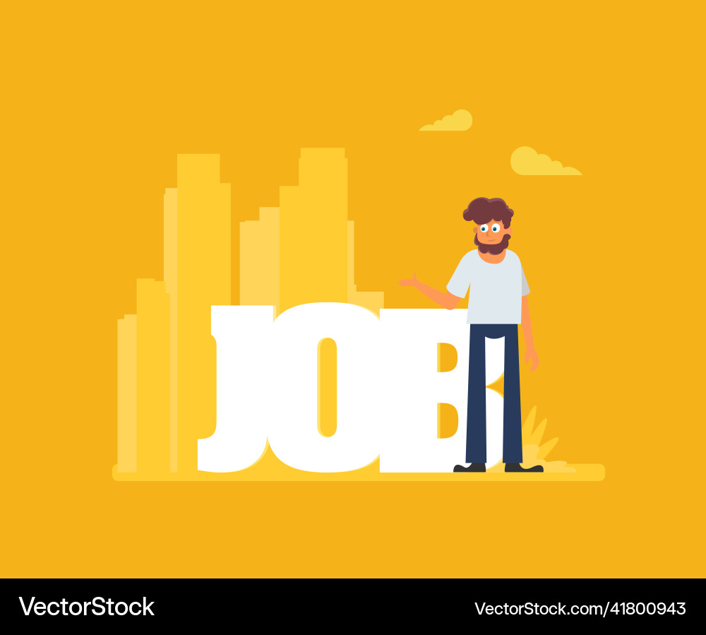 Flat job search recruitment workgroup freelance Vector Image