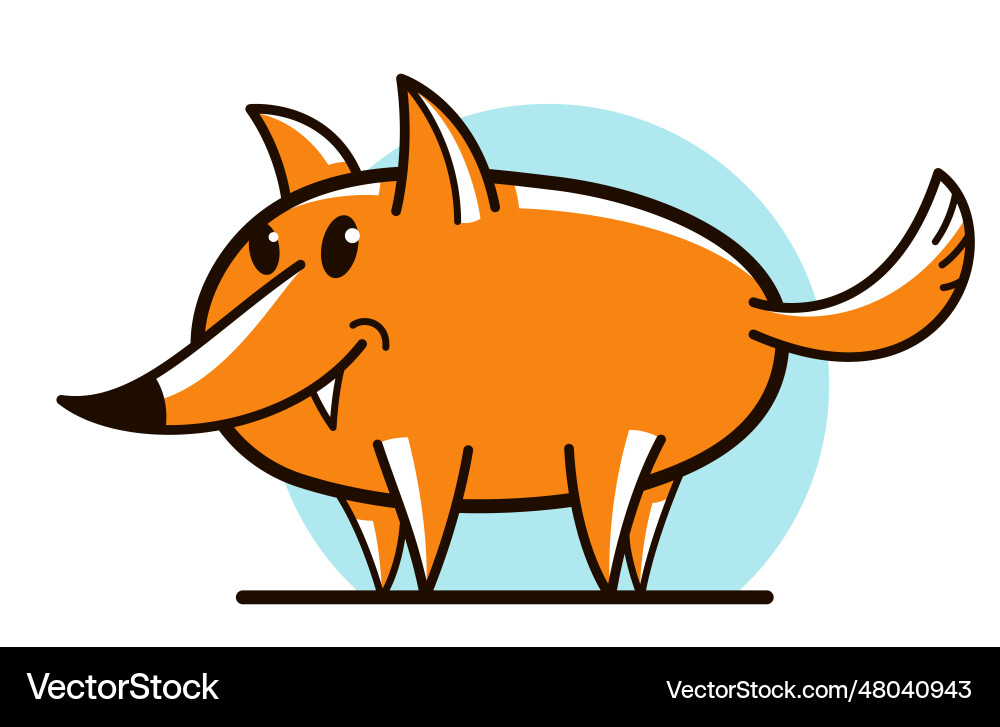 Funny cartoon fox flat isolated on white wildlife Vector Image