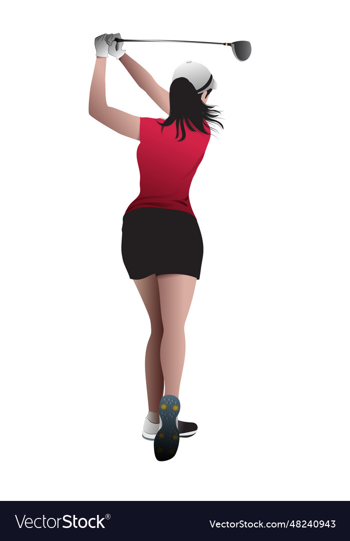 Golf swing completion Royalty Free Vector Image