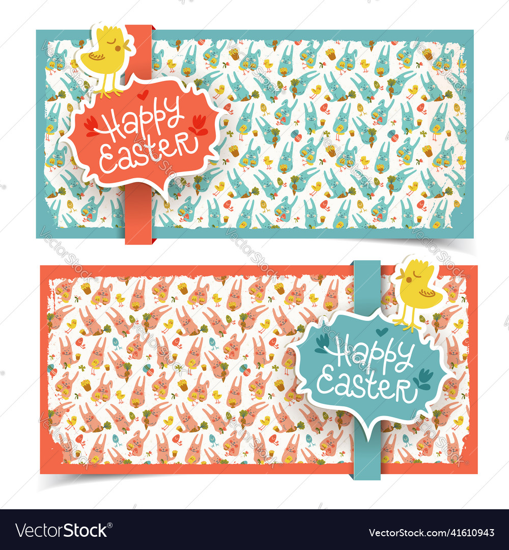 Happy easter banners Royalty Free Vector Image