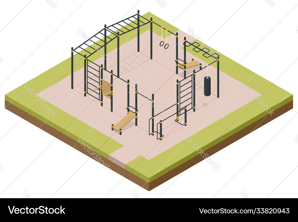 Isometric outdoor exercise equipment Royalty Free Vector