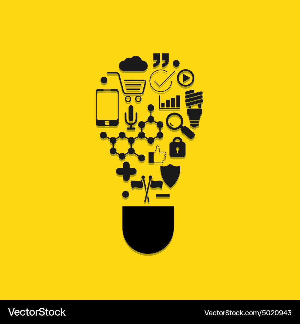Modern lightbulb of the icons Royalty Free Vector Image