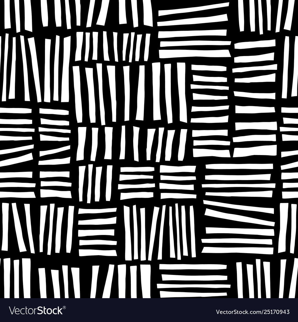 Monochrome hand drawn blocks seamless Royalty Free Vector