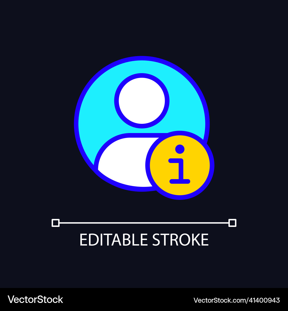 Personal profile pixel perfect rgb color icon Vector Image