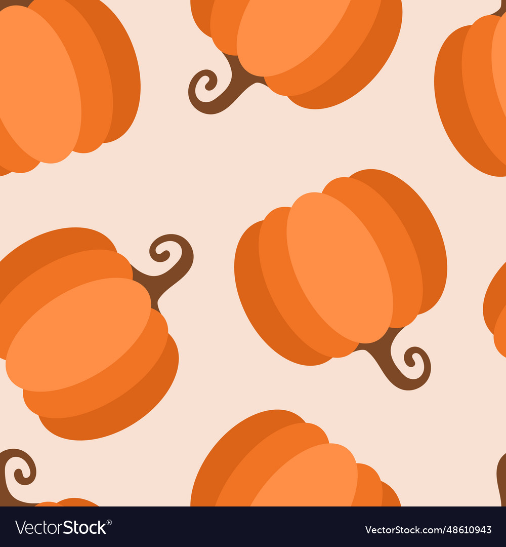 Pumpkin pattern flat Royalty Free Vector Image