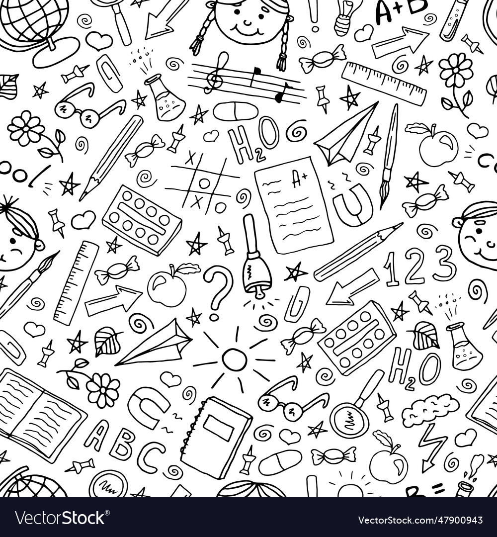 Seamless pattern with school elements Royalty Free Vector