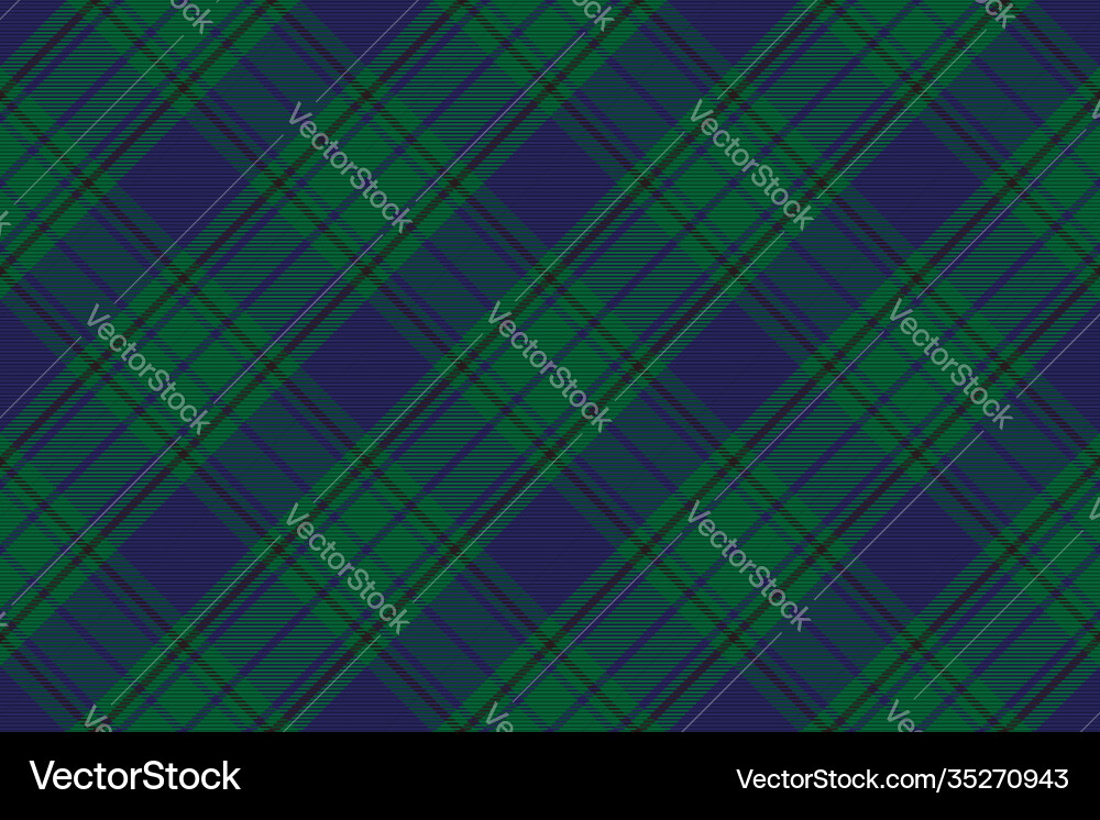 Tartan plaid pattern in green print fabric Vector Image