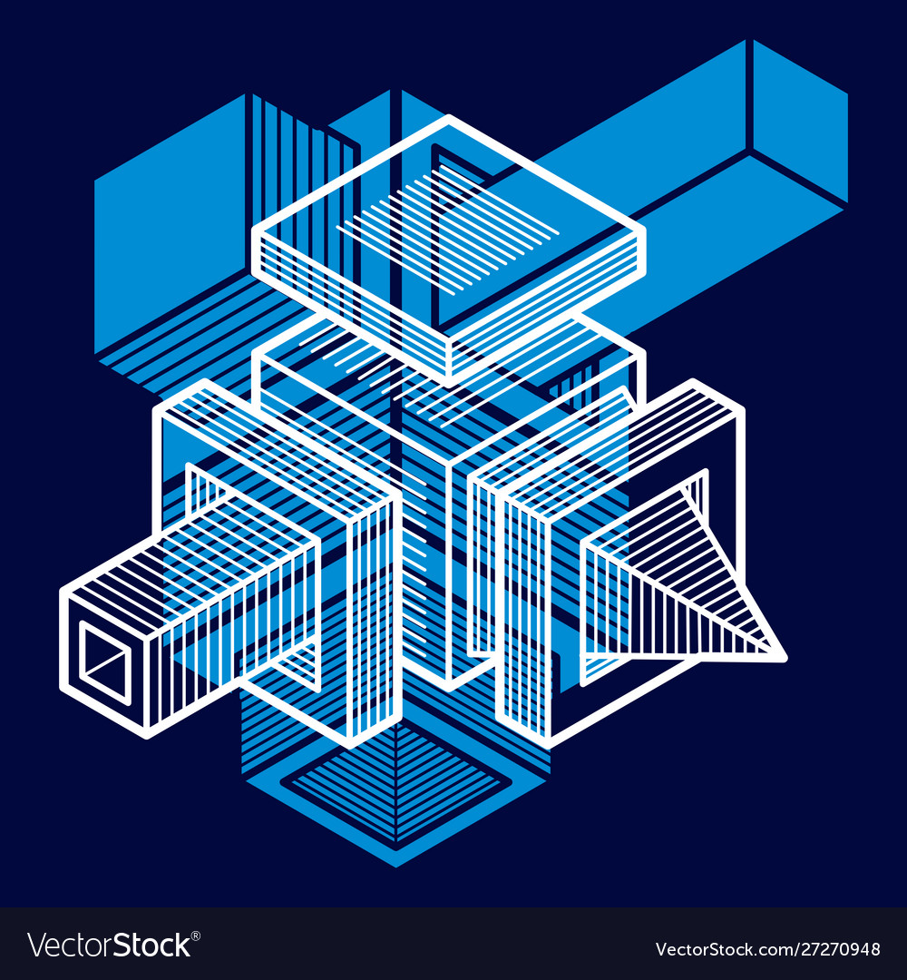 3d design abstract dimensional cube shape Vector Image