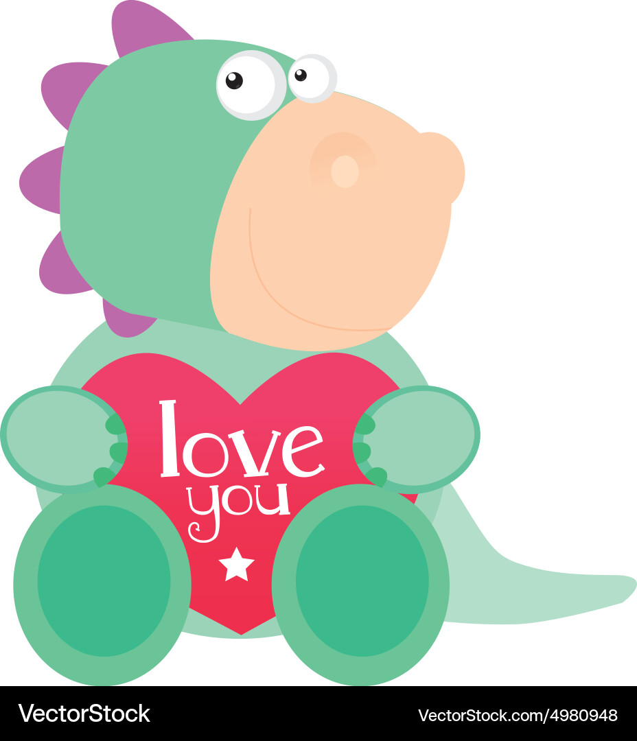 Abstract cute dinosaur on a white background Vector Image