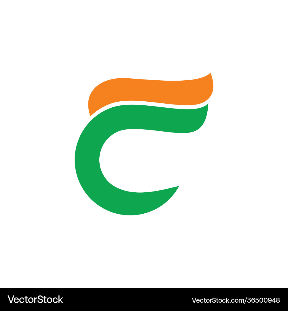 Abstract letter c curves ribbon design logo Vector Image