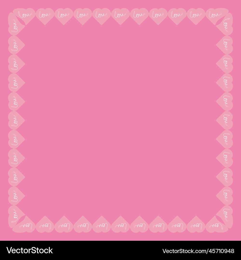 Background frame hearts love theme pink color Vector Image