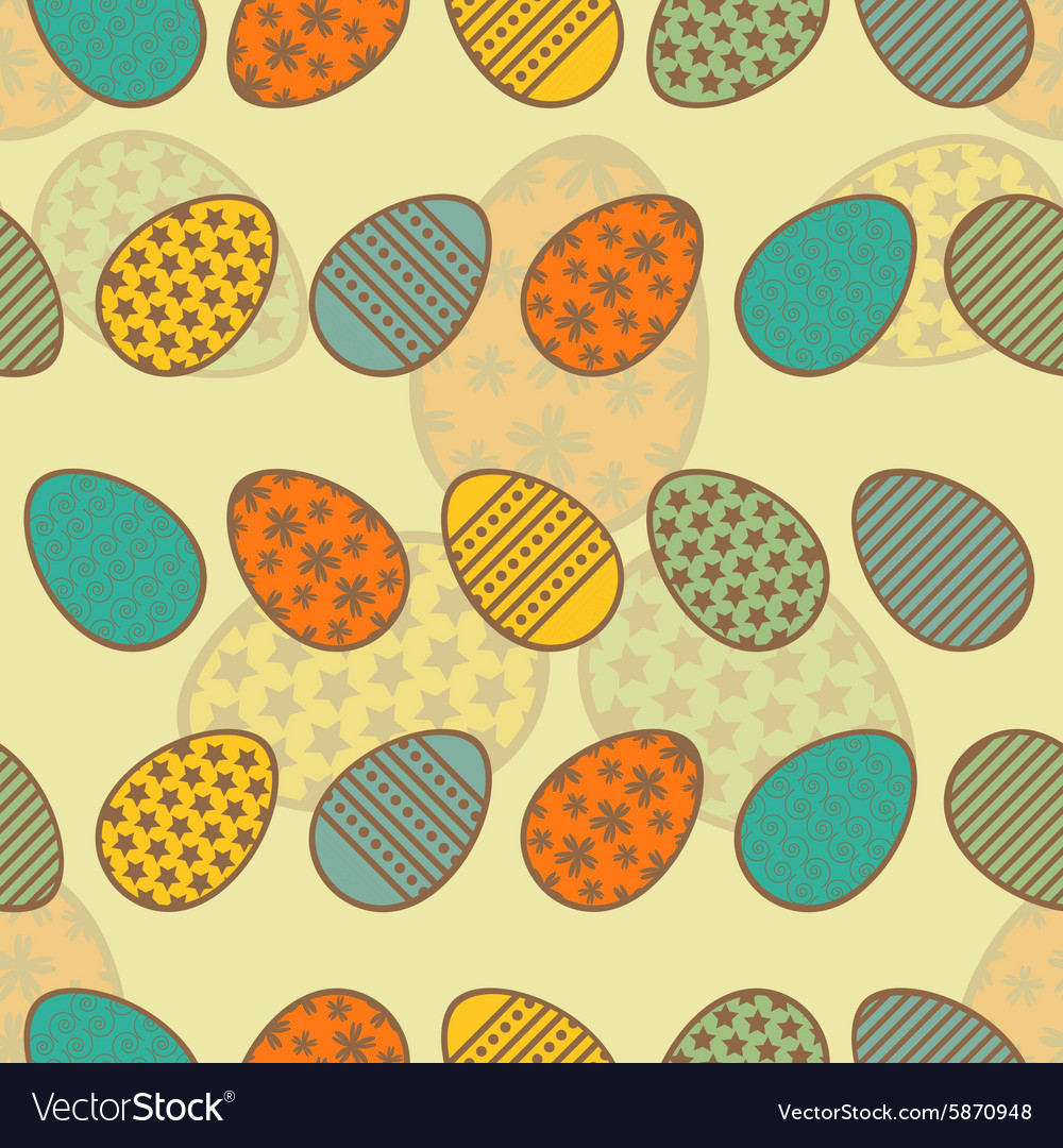 Easter eggs seamless pattern Royalty Free Vector Image