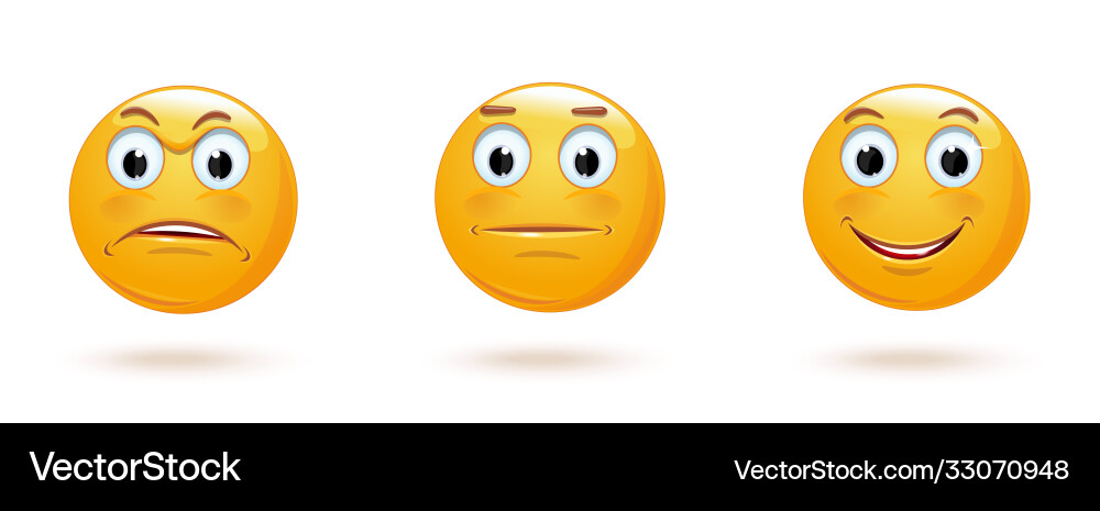 Emoticon with various facial expressions Vector Image