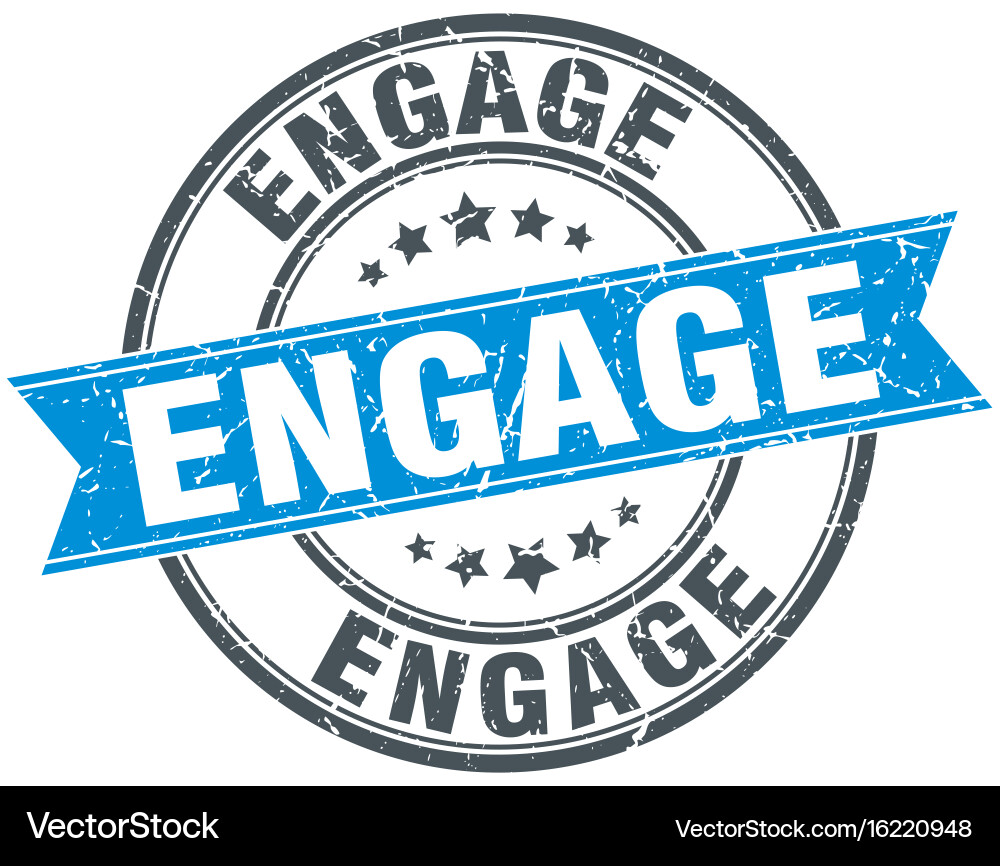 Engage round grunge ribbon stamp Royalty Free Vector Image