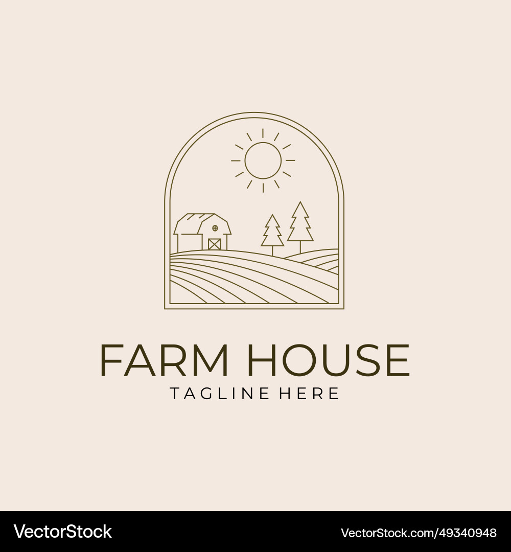 Farmhouse badge logo design Royalty Free Vector Image