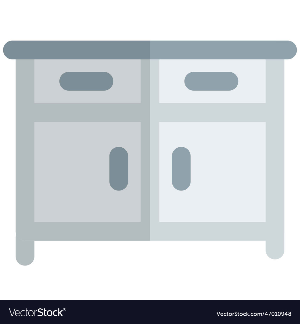 Kitchen buffet with spacious cabinets Royalty Free Vector