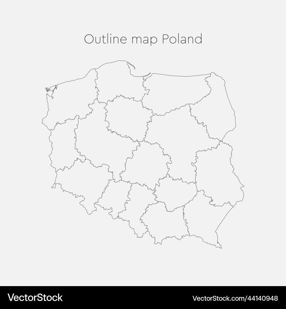Map country poland divided on regions Royalty Free Vector