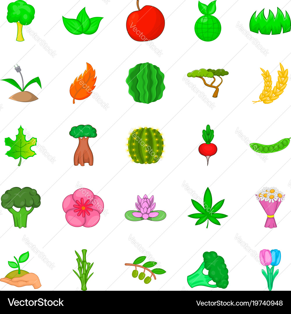 Sow icons set cartoon style Royalty Free Vector Image