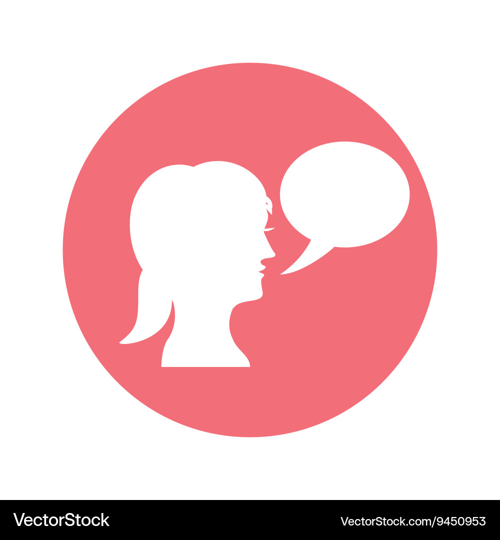 Bubble with female person icon communication Vector Image