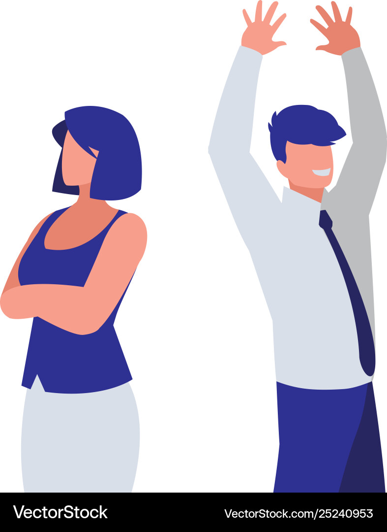 Business couple avatars characters Royalty Free Vector Image