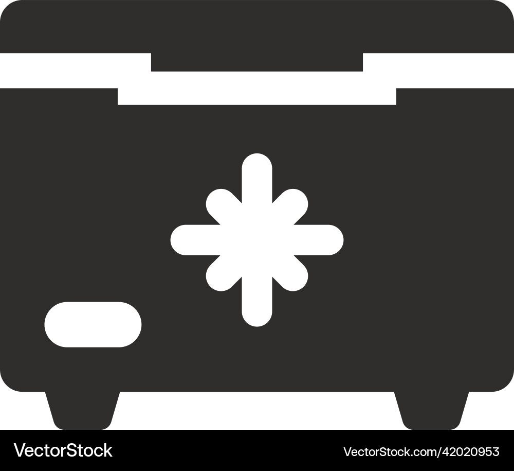 Chest freeze icon on white background Royalty Free Vector
