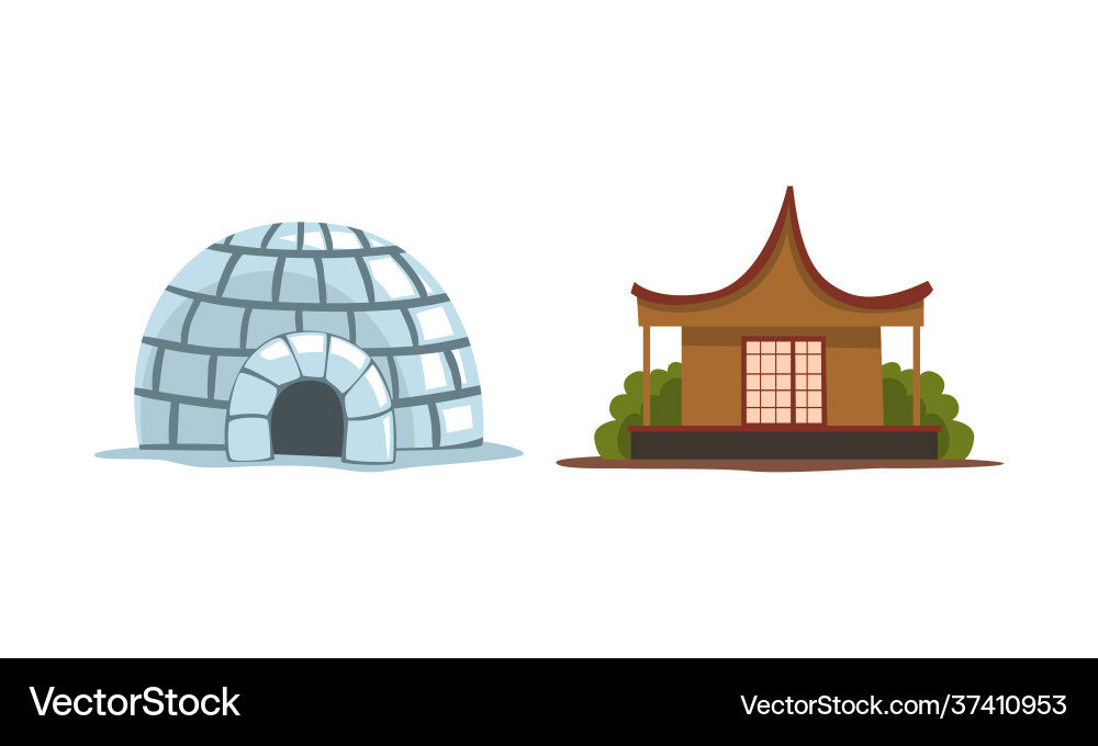 Different house or dwelling from around world Vector Image