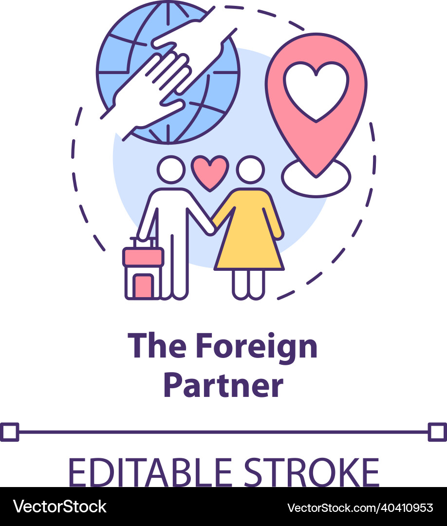 Foreign partner concept icon Royalty Free Vector Image