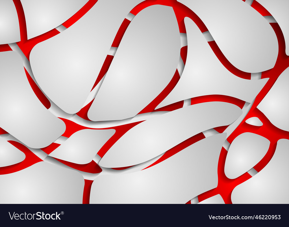 Grey and red abstract wavy pattern design Vector Image
