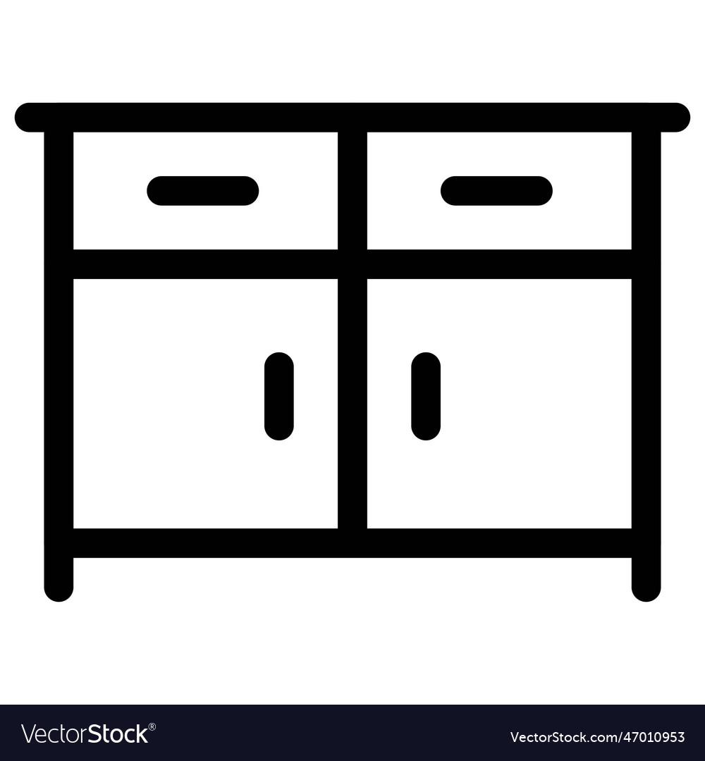 Kitchen buffet with spacious cabinets Royalty Free Vector