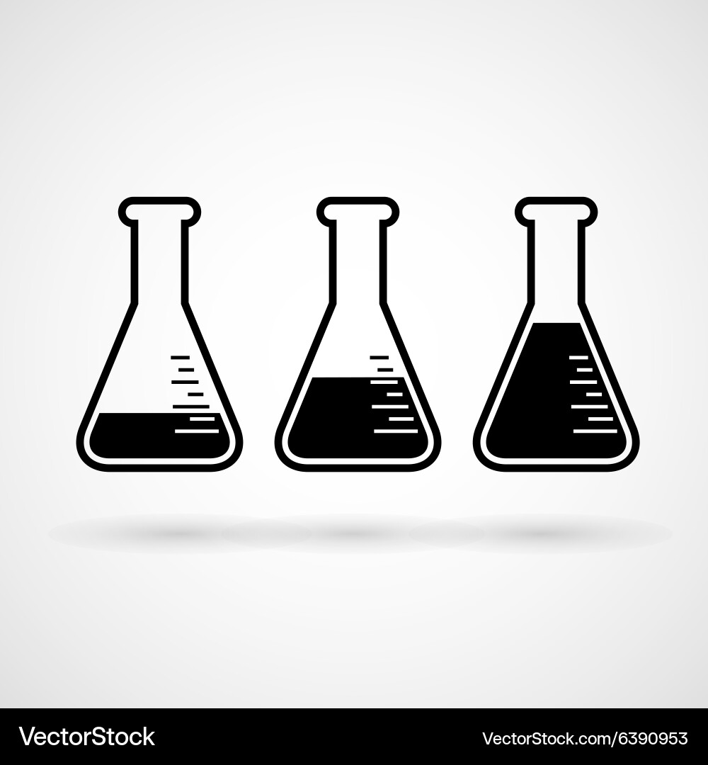 Liquid level in flask - chemical laboratory Vector Image