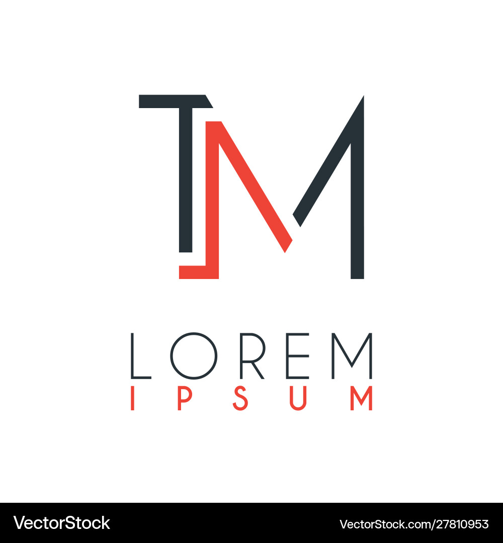 Logo between letter t and m or tm Royalty Free Vector Image