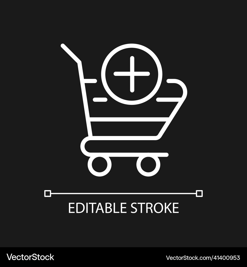 Shopping cart pixel perfect white linear icon Vector Image