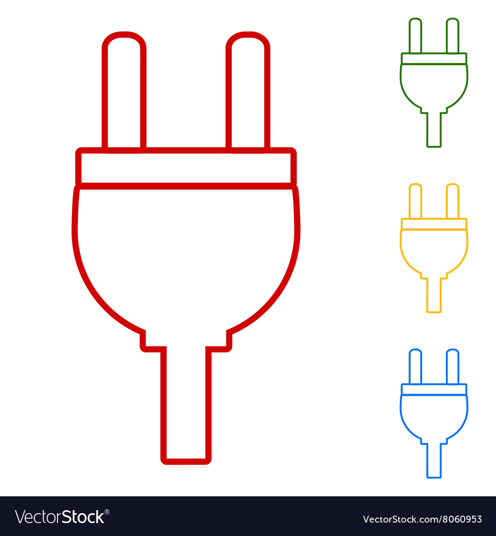 Socket set of line icons Royalty Free Vector Image