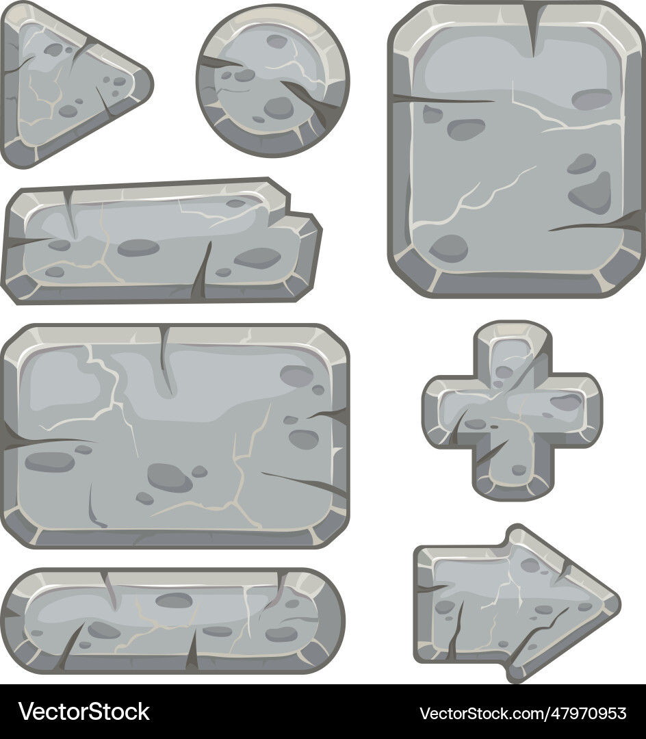 Stone frame rubble rocks banner stones block Vector Image