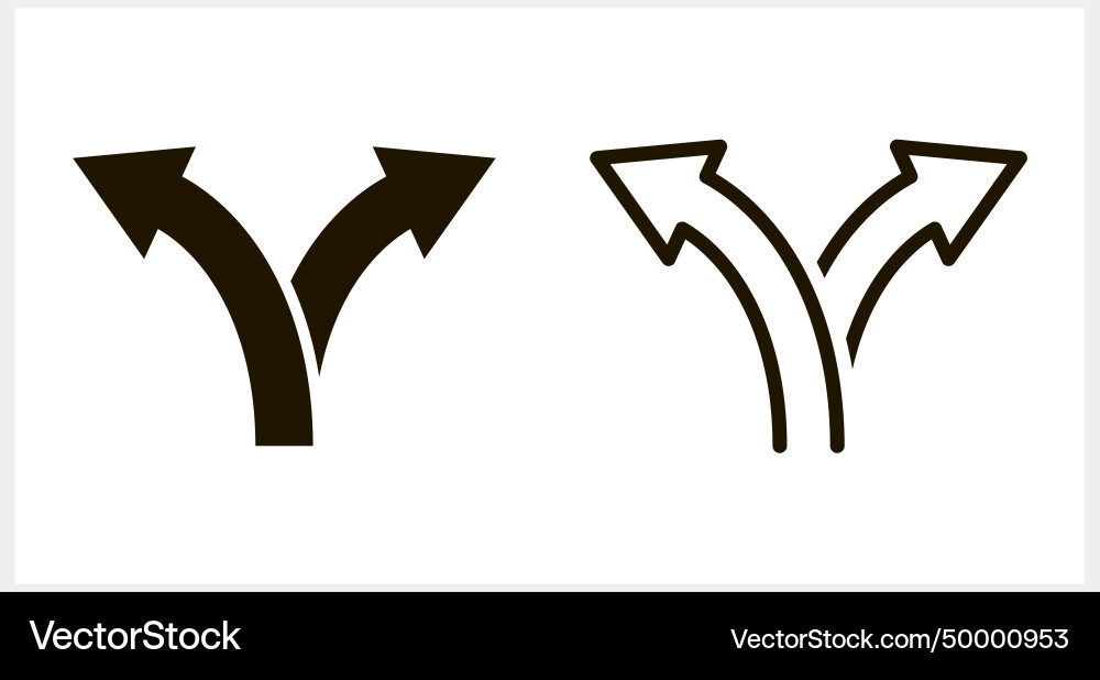 Tragic way icon isolated road arrow stencil Vector Image