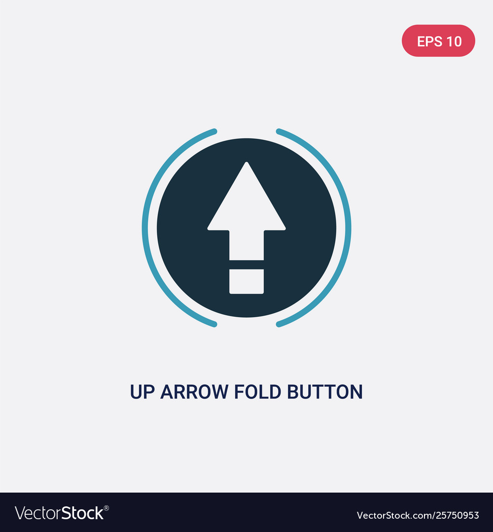 Two color up arrow fold button icon from user Vector Image