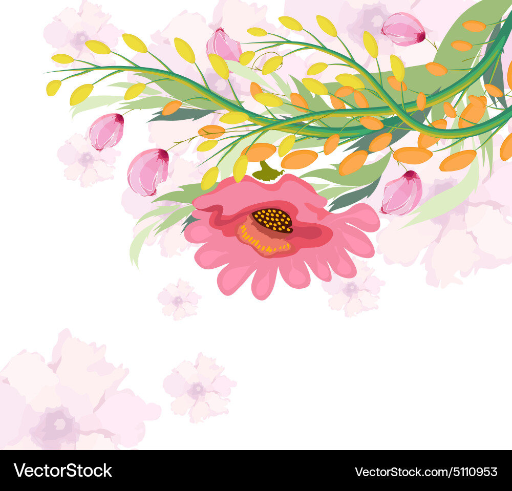 Watercolor Fuchsia flower Royalty Free Vector Image