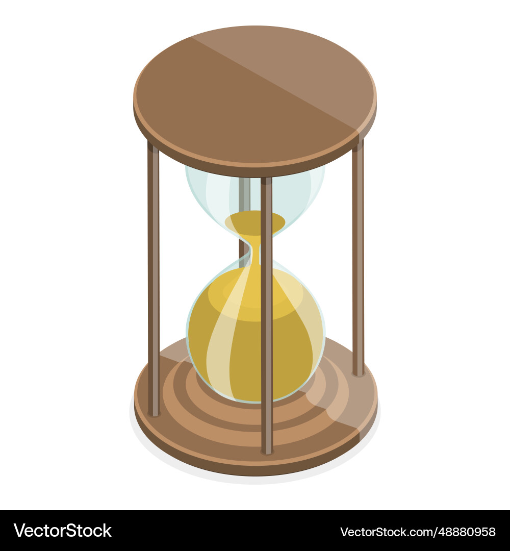 3d isometric flat set of hourglasses item Vector Image