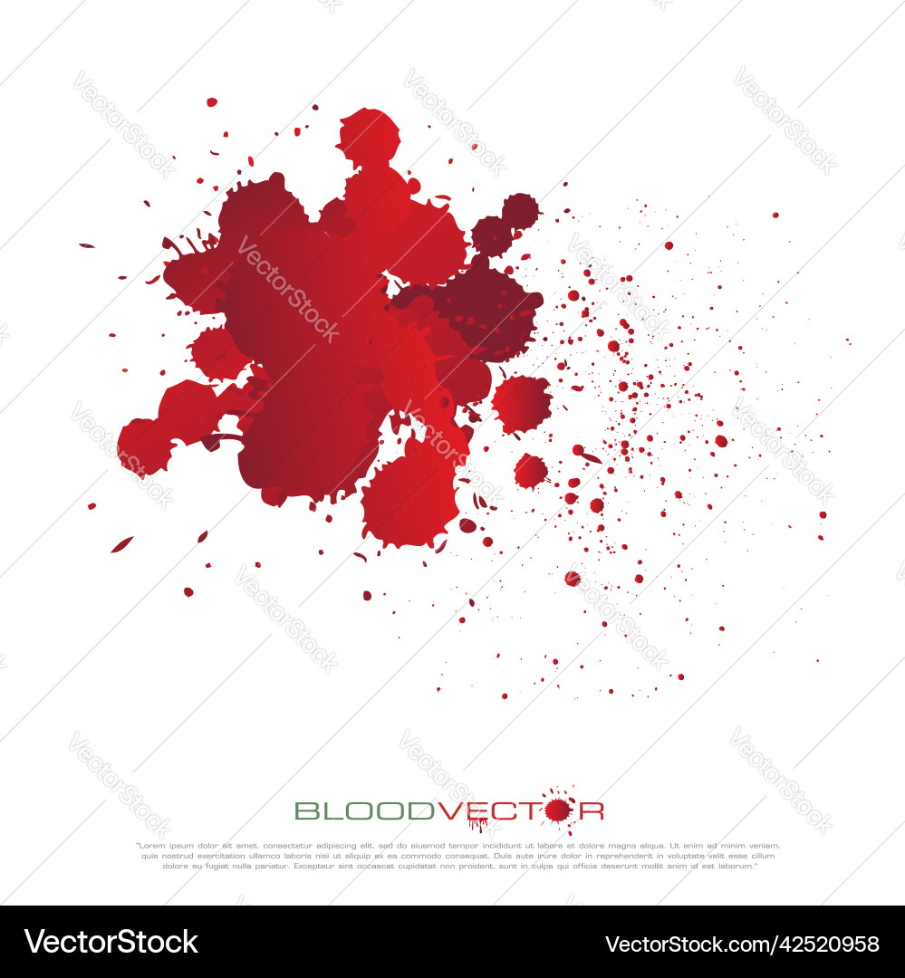 Blood splatter isolated on white background design