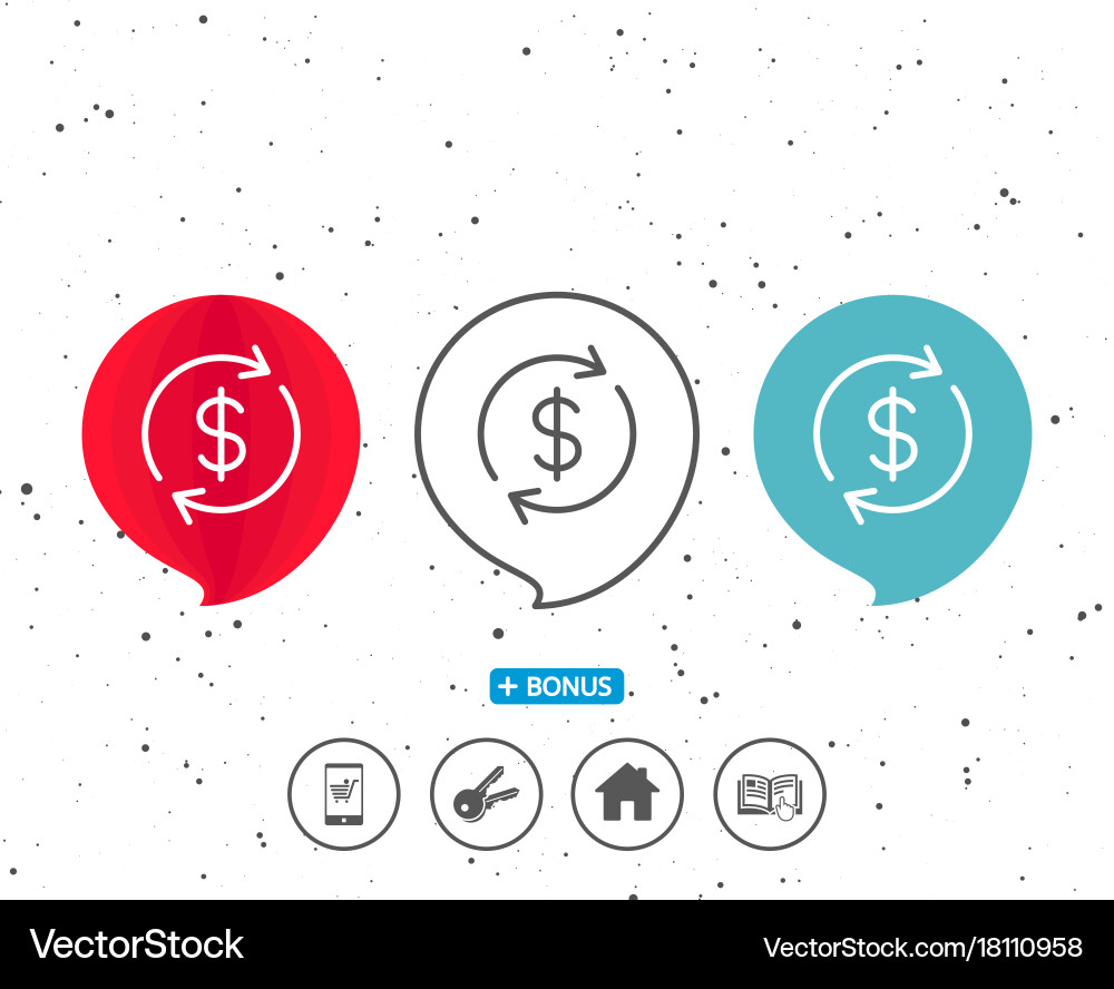 Currency exchange line icon money transfer Vector Image