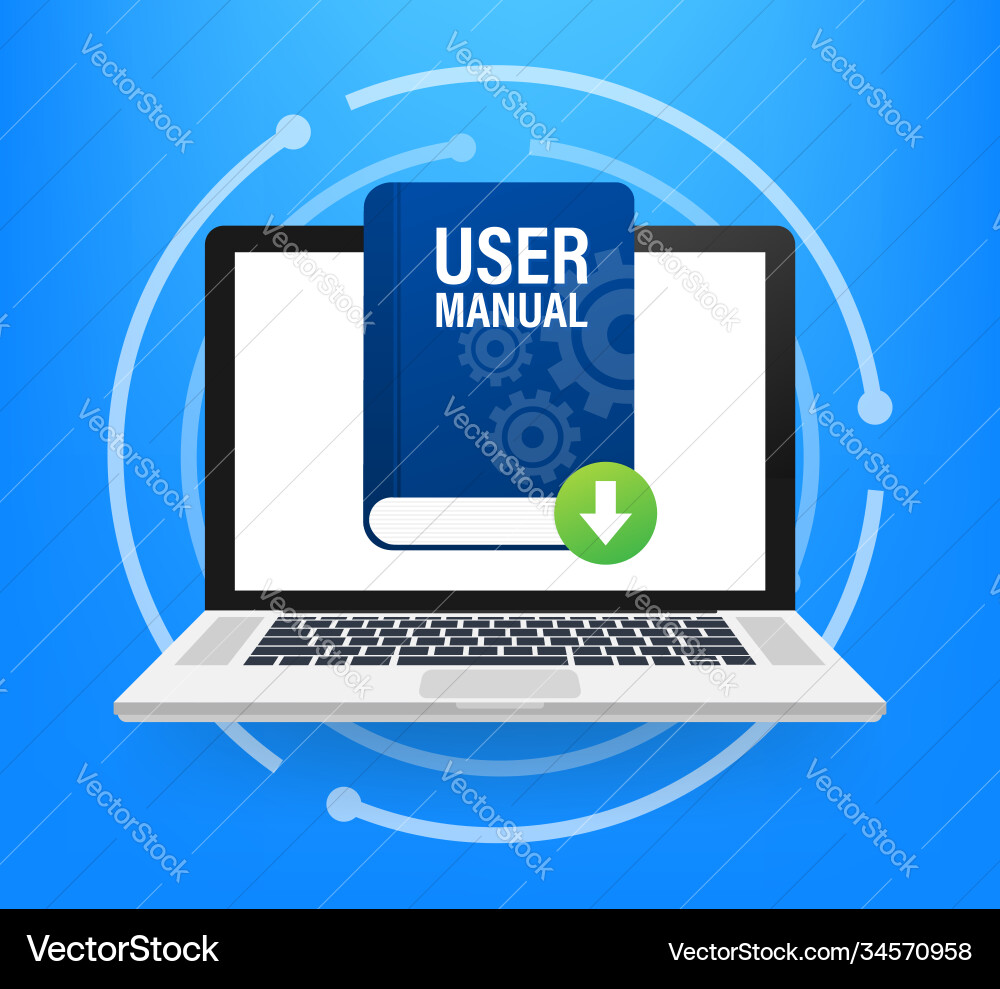Download user manual book in flat Royalty Free Vector Image