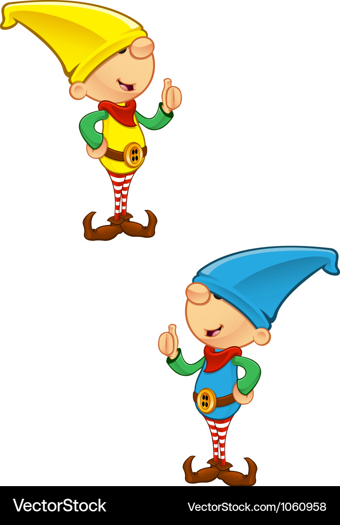 Elf mascot giving thumbs up Royalty Free Vector Image