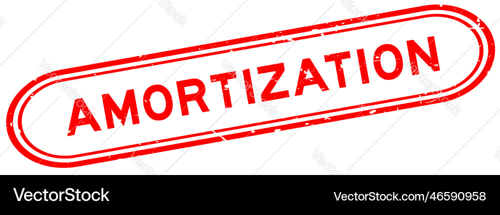 Grunge red amortization word rubber seal stamp Vector Image